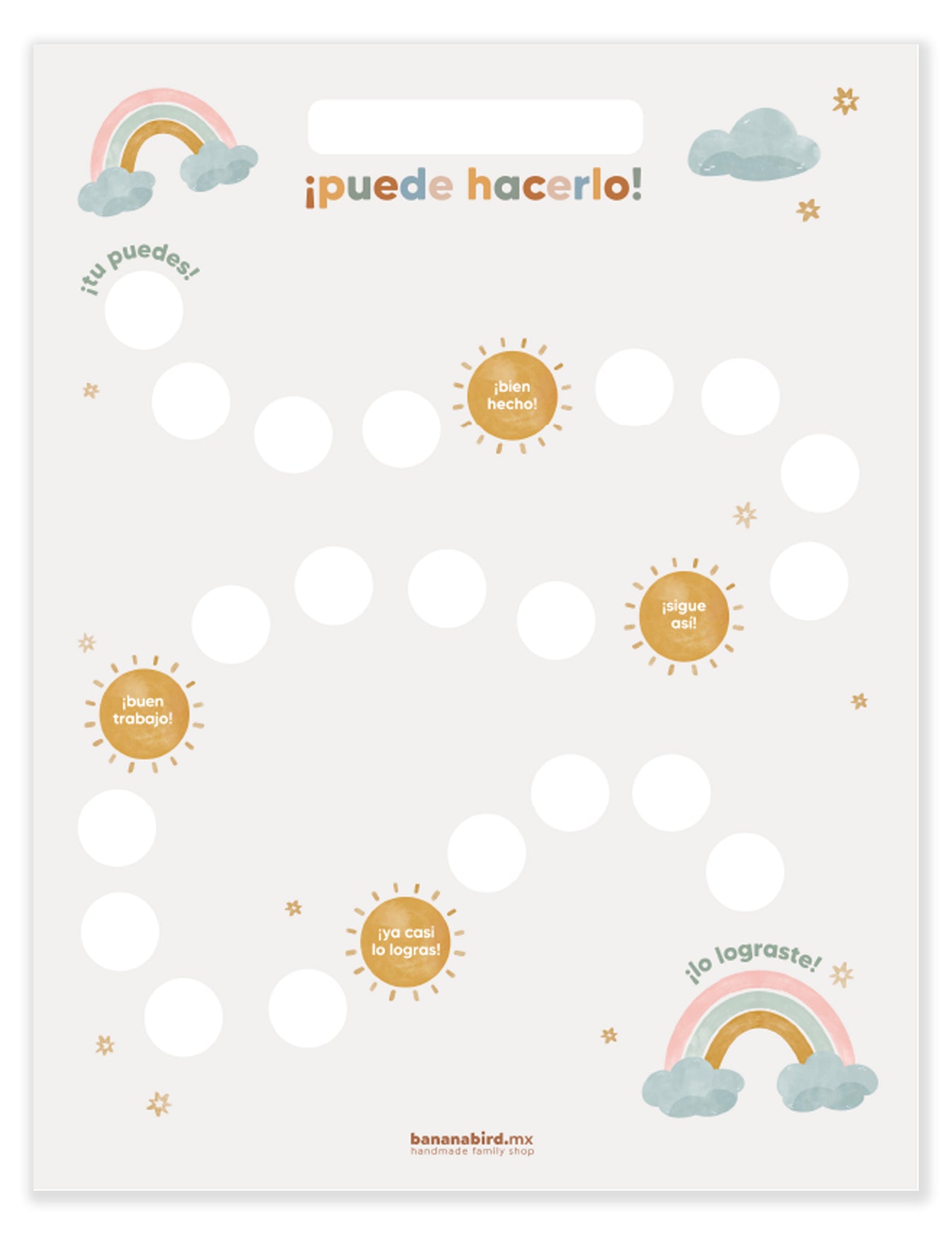 Tablero de Logros GRATIS (PDF Descargable) – bananabird.mx
