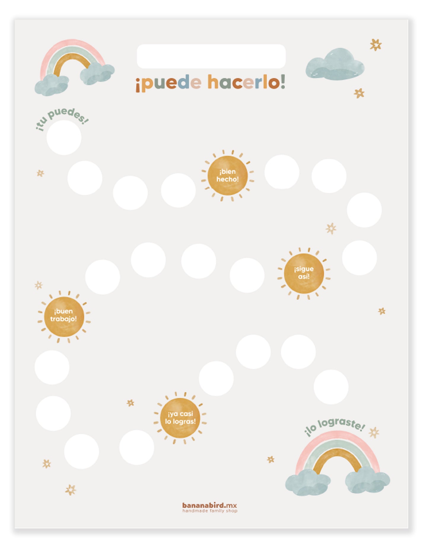 Tablero de Logros GRATIS (PDF Descargable) – bananabird.mx